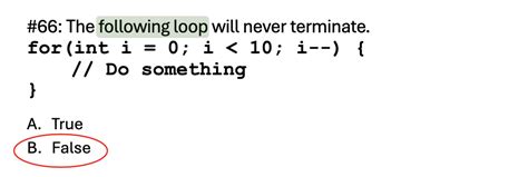 Solved 66 The Following Loop Will Never Terminatefor Int