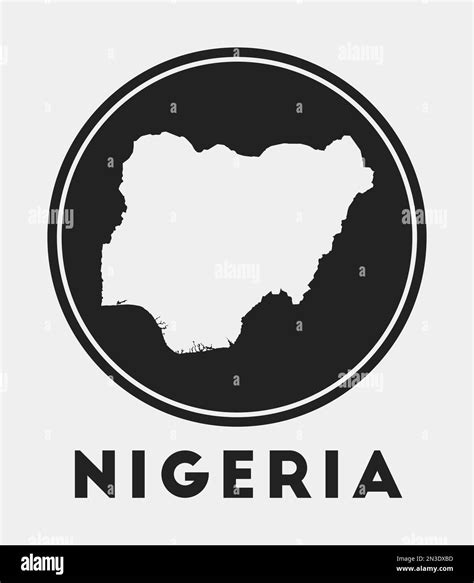 Nigeria Icon Round Logo With Country Map And Title Stylish Nigeria Badge With Map Vector