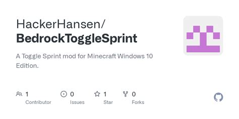 Github Hackerhansenbedrocktogglesprint A Toggle Sprint Mod For
