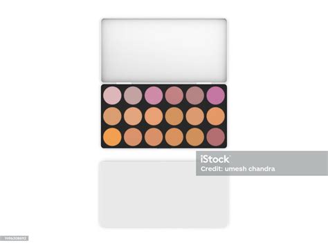 브랜딩을 위한 공백 화장용 색깔 직업적인 기초 컨실러 윤곽선 팔레트 위로 조롱하기 10에 대한 스톡 사진 및 기타 이미지 10 3차원 형태 Contouring