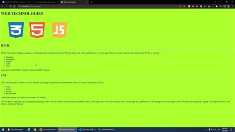 11 Web Tech Html Content Youtube