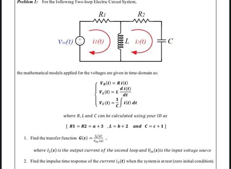 Solved Problem For The Following Two Loop Electric Chegg Com