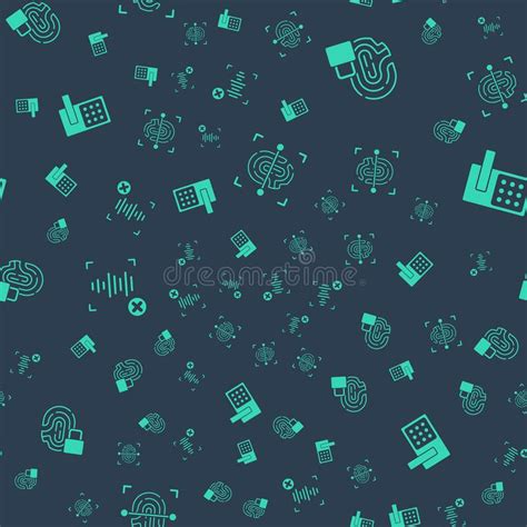 Set Fingerprint With Lock Rejection Voice Recognition And Digital Door On Seamless Pattern