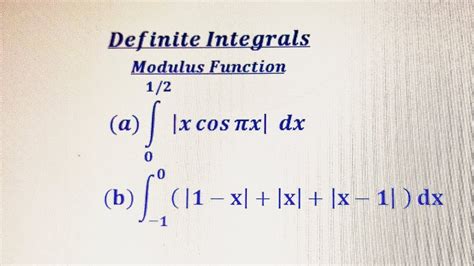 [ Definite Integrals Absolute Value Function Part 92 ~] Youtube