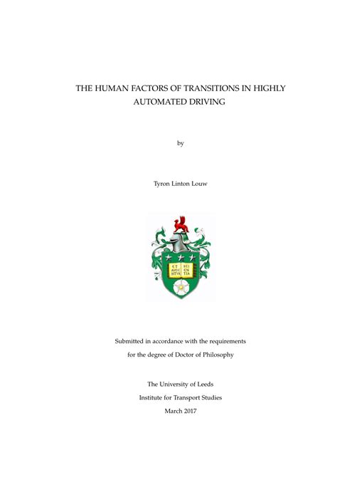 Pdf The Human Factors Of Transitions In Highly Automated Driving