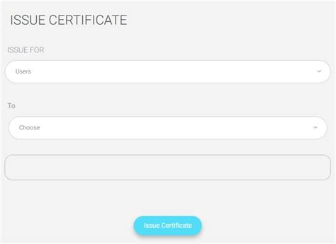 Issue Certificates User Manuals