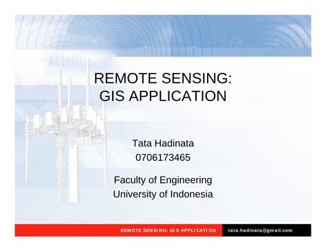 pdf remote sensing remote sensing gis applicationstaff ui ac id