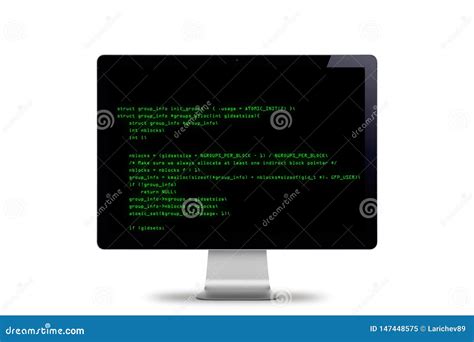 Computer Screen With Programming Code On White Background 3d
