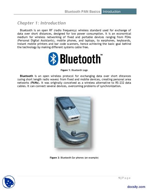 Introduction Part 1 Network Programming Project Bluetooth Pan Report Docsity