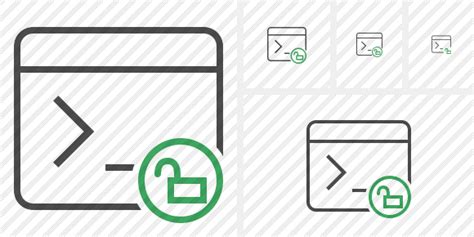 Command Prompt Unlock Icon Outline Color Professional Stock Icon And