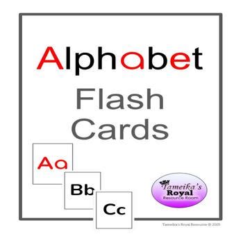 Large Alphabet Letters Flash Cards By Tameikas Royal Resource Room