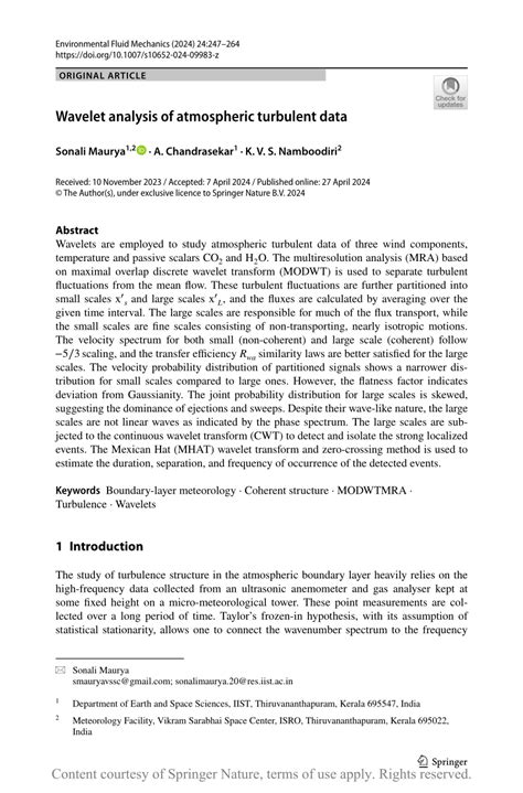 Wavelet Analysis Of Atmospheric Turbulent Data
