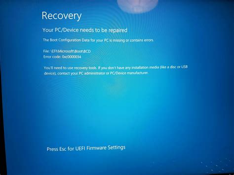 your pc device needs to be repaired message windows 10 forums