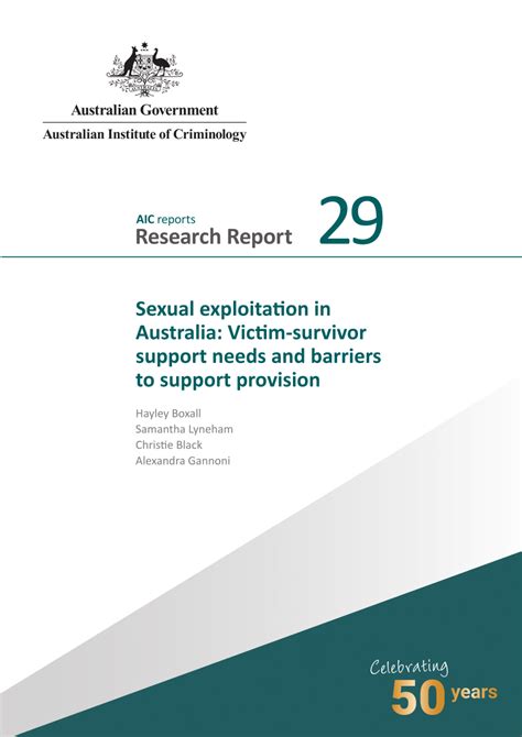 PDF Sexual Exploitation In Australia Victim Survivor Support Needs And Barriers To Support