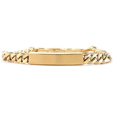 Italgem Stainless Steel Yellow Ip Id Bracelet New York Jewelers Chicago