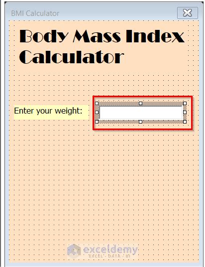 How To Create A Body Mass Index Calculator In Excel Using Vba Step By Step
