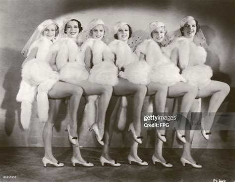 A Group Of Chorus Girls In Costumes Of White Fur Circa 1935 News