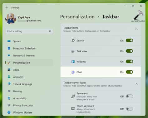 Show Or Hide Chat Icon On Taskbar In Windows 11