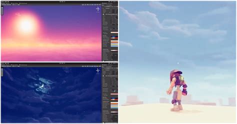procedural stylized sky and clouds set up in unity