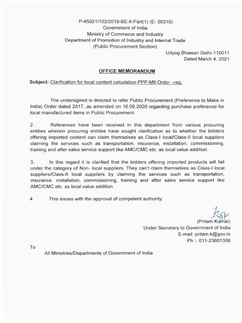 16425898102021 03 04 Clarification For Local Content Calculation Wrt Ppp Mii Order Pdf