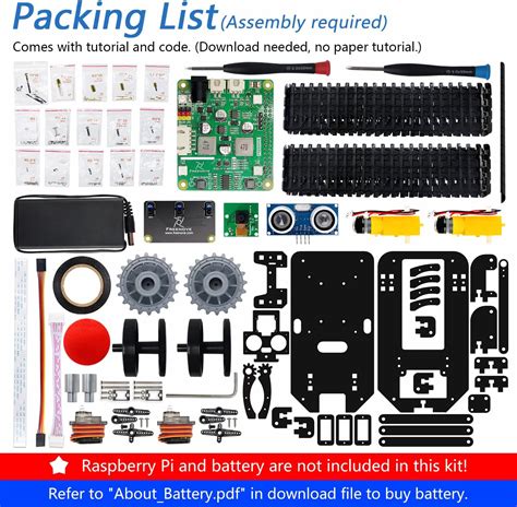 Freenove Tank Robot Kit For Raspberry Pi 4 B 3 B B A Crawler Chassis Grab Objects Ball