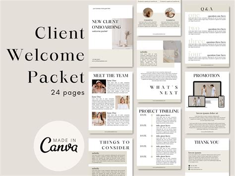 Client Welcome Packet Canva Template Virtual Assistant Welcome Pack Editable Coaching