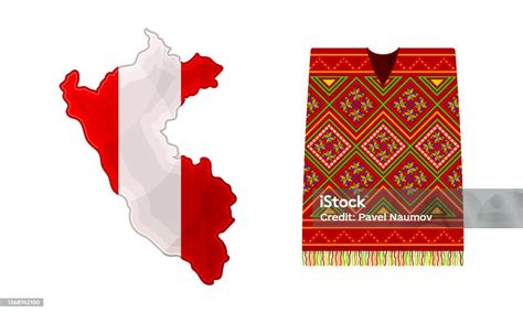 페루 국가 관련 기호 세트 전통적인 페루 패턴 만화 벡터 일러스트와 국기와 판초지도 0명에 대한 스톡 벡터 아트 및 기타 이미지 0명 고대 문명 관광 Istock