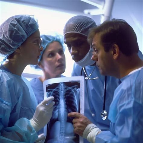 Photo Of A Male Doctor Examining Lung Xray Image Premium Ai Generated