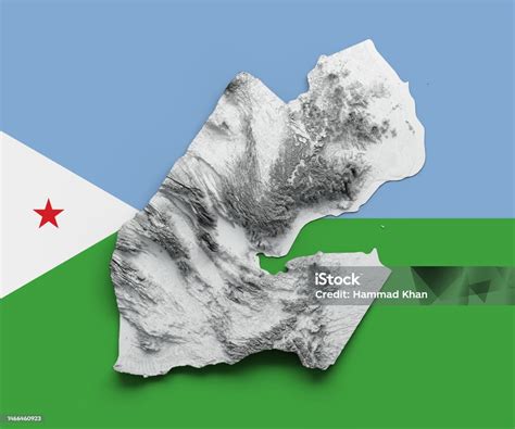 지부티 지도 국기 음영 릴리프 색상 높이 지도 흰색 배경 3d 그림 0명에 대한 스톡 사진 및 기타 이미지 0명 3차원 형태 강 Istock
