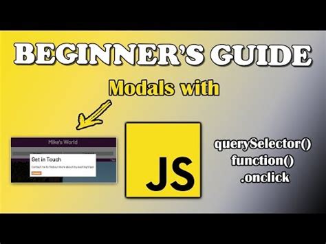 Learn JavaScript Tutorial Creating A Modal With JavaScript Part 1