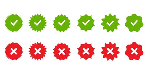 Premium Vector Check Marks With Crosses Vector Icons Verified And Unconfirmed Account Icons