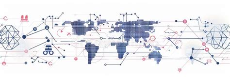 Global Network Connections With Technology And Data Visualization A Digital Illustration Of A