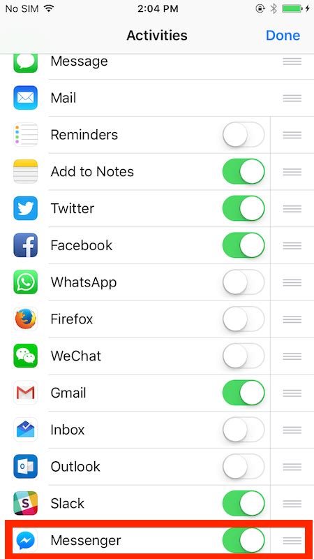 Swift Messenger Not Appearing In Share Sheet
