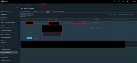 NSX T LDAP Configuration