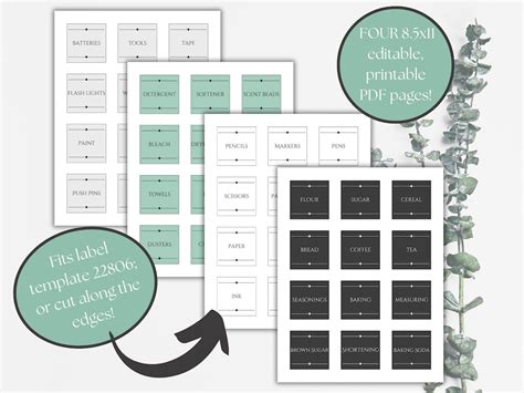 Editable Panty Labels Home Labels Canva Template Labels Home Organization Labels Template