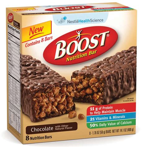 Boost Nutrition Bars Chocolate 176 Oz Bars 8 Count