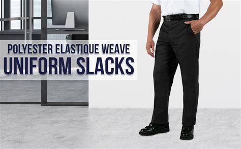 First Class Polyester Elastique Weave Uniform Slacks Black