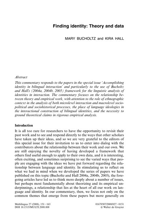 Pdf Finding Identity Theory And Data