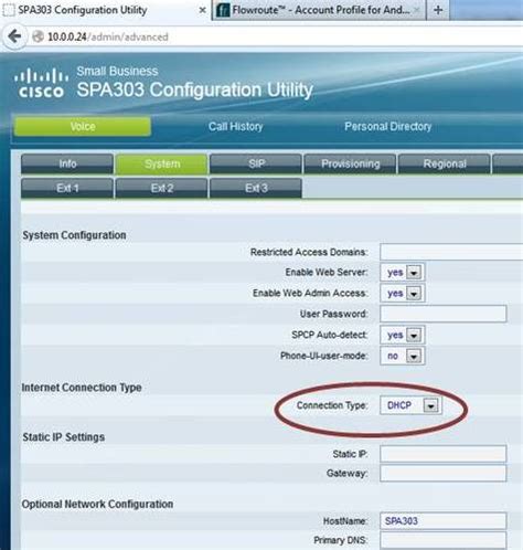 Flowroute Trunking Service Provisioning A Cisco Spa 303