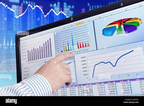 Analyzing Data On Computer Stock Photo Alamy
