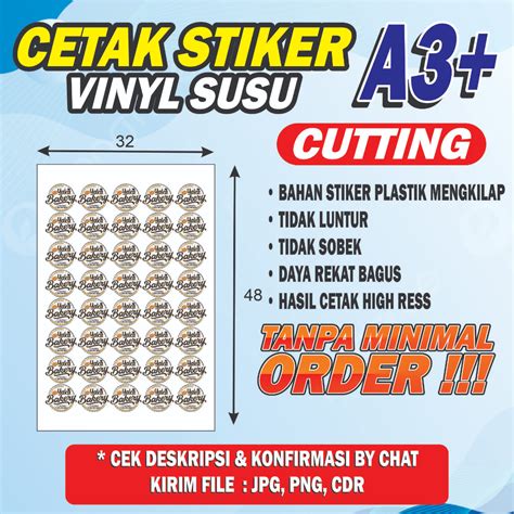 Jual Cetak Stiker A Cetak Stiker Label Cetak Stiker Vinyl Glossy Cutting A A Shopee