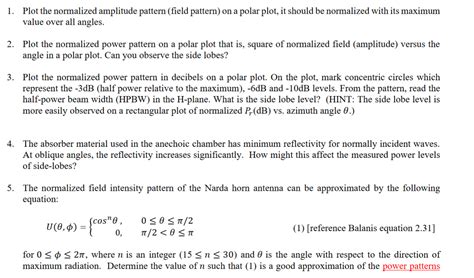 1 Plot The Normalized Amplitude Pattern Field