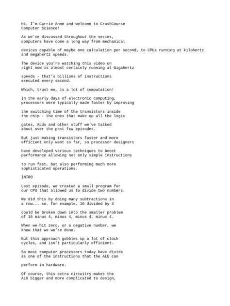 English Advanced Cpu Designs Crash Course Computer Science 9