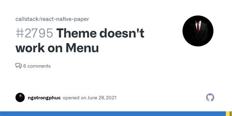 Theme Doesn T Work On Menu Issue Callstack React Native Paper Github