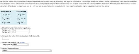 Solved Periodically Merrill Lynch Customers Are Asked To