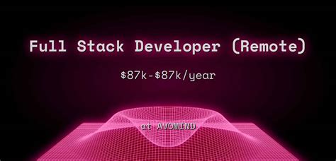Web3 Full Stack Developer Remote 87k 87k At Avomind