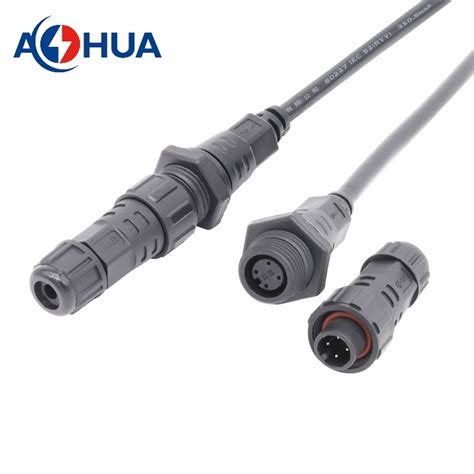M16 4 Pin Wire To Female Panel Waterproof Cable Connector For Power 4 Pin Panel Connector And