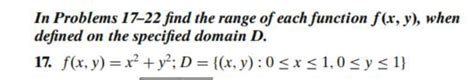 Solved In Problems Find The Range Of Each Function Chegg