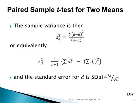 Paired T Test Formula