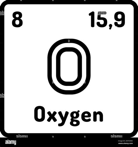 Oxygen Chemical Element Line Icon Vector Illustration Stock Vector Image Art Alamy